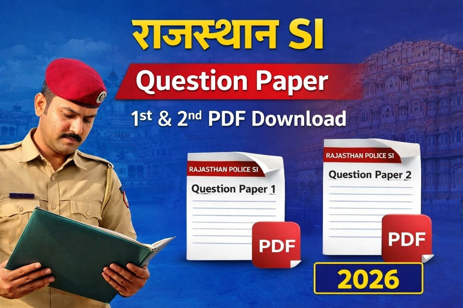 Rajasthan SI Paper 1 & 2nd 5 April 2026 PDF Download